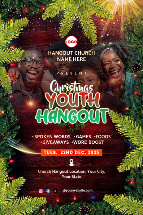 Youth Christmas Hangout Template Design Poster | PosterMyWall
