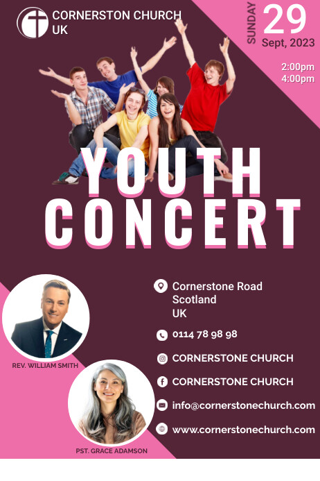 Modèle YOUTH CONCERT CHURCH EVENT FLYER | PosterMyWall