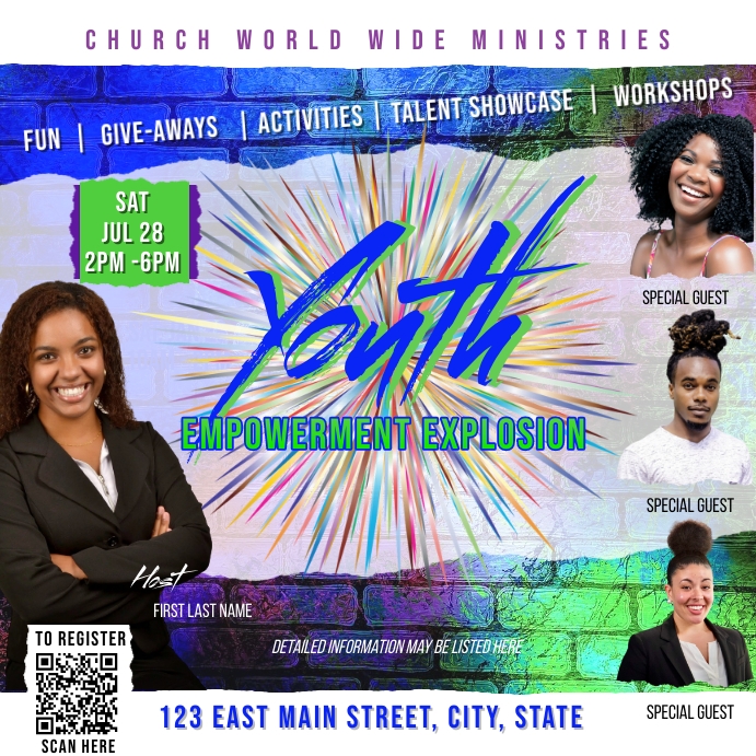 Copy of youth conference, young adults, teens, event | PosterMyWall