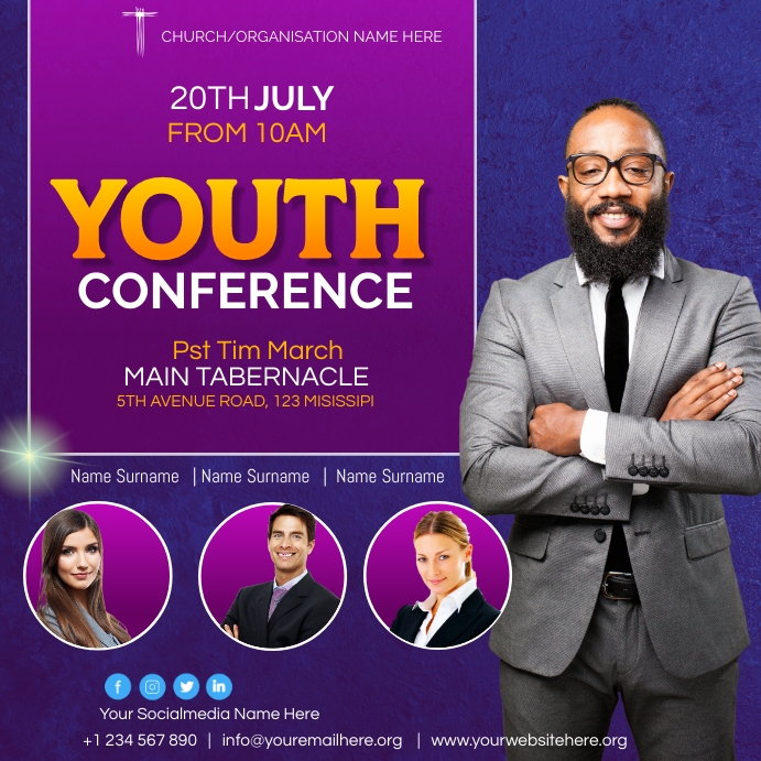 youth conference Template | PosterMyWall