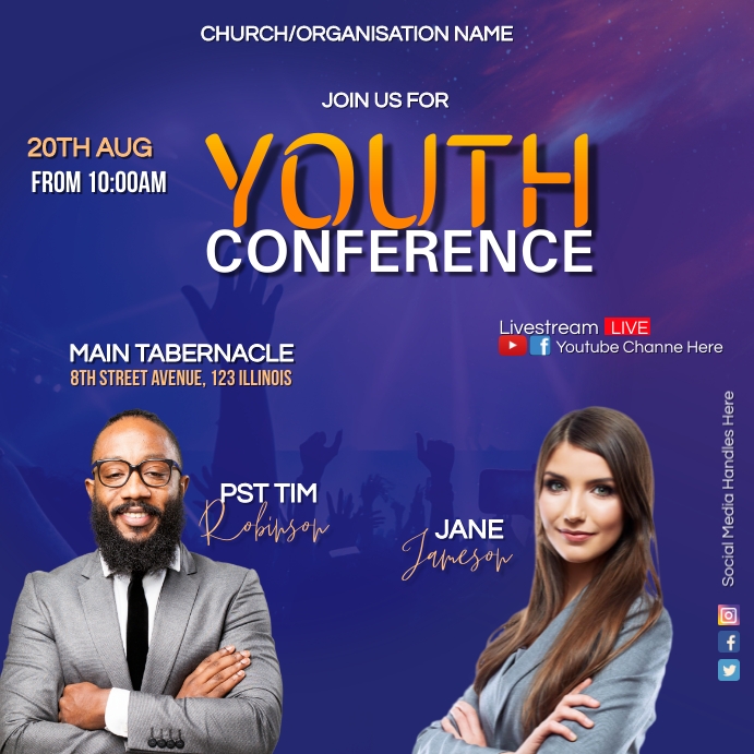 Modèle De La Conférence Des Jeunes | PosterMyWall