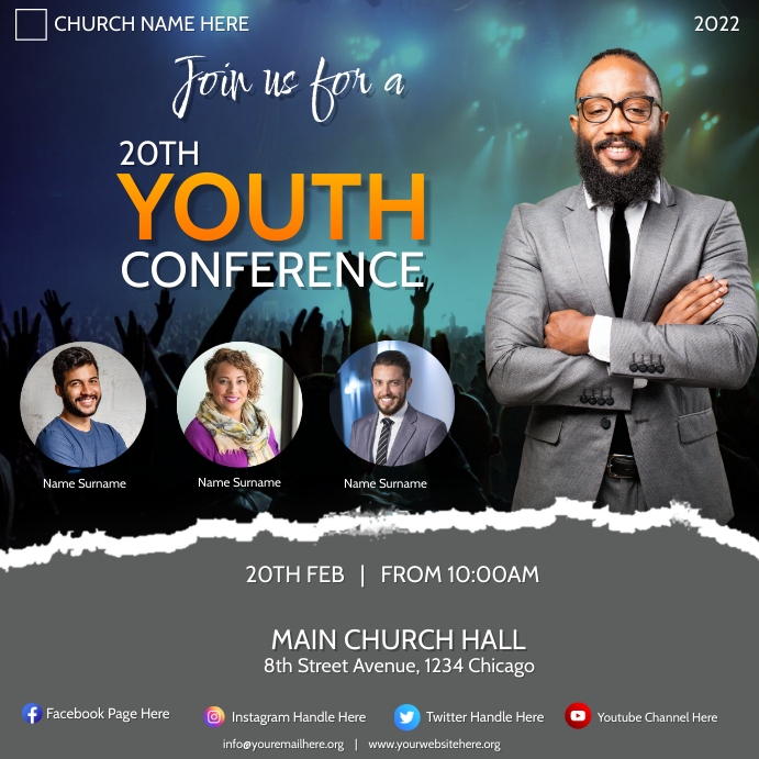 youth conference flyer Template | PosterMyWall