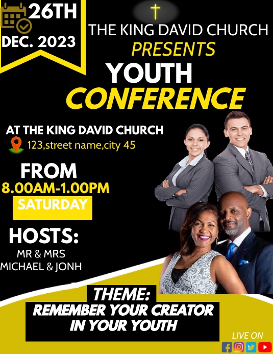 Youth conference flyer template | PosterMyWall