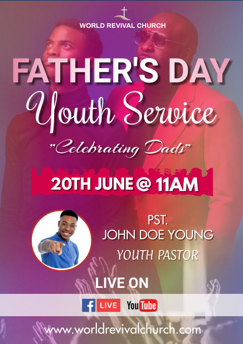 Youth Fathers day service Template | PosterMyWall