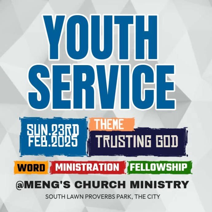 Youth Fellowship Service Template | PosterMyWall