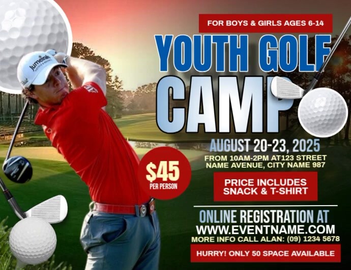 Youth Golf Camp Ads Template | PosterMyWall