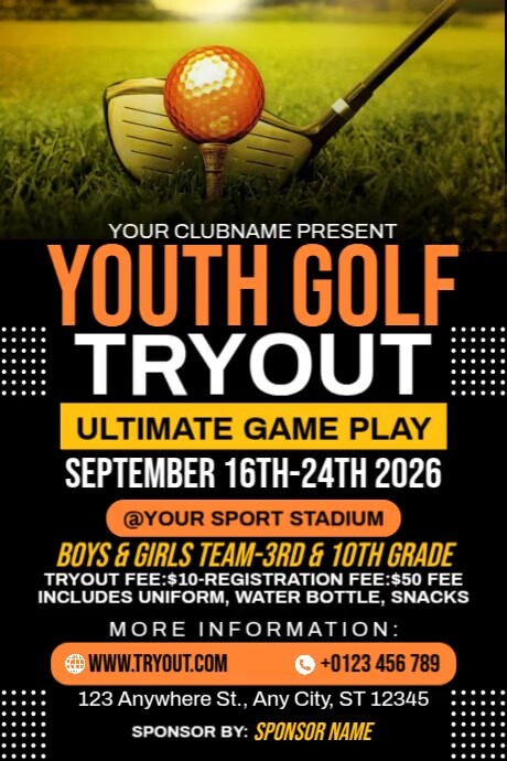 Copy of Youth Golf Tryout | PosterMyWall