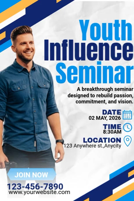 Plantilla de Youth Influence Seminar Video Template | PosterMyWall