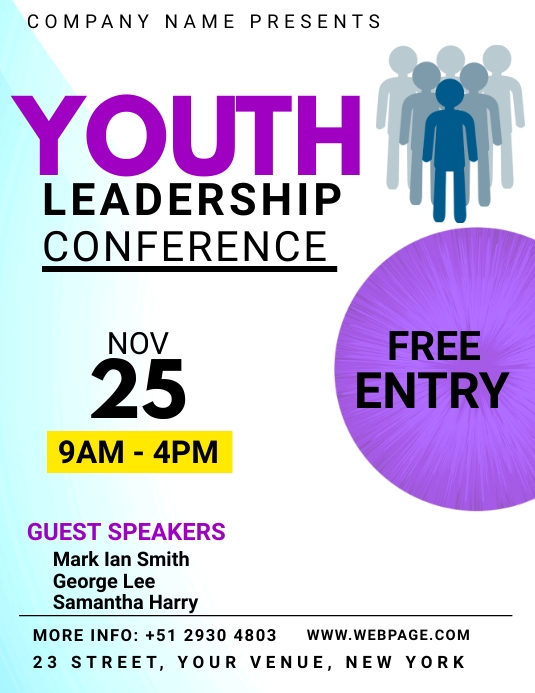 youth leadership conference Template | PosterMyWall