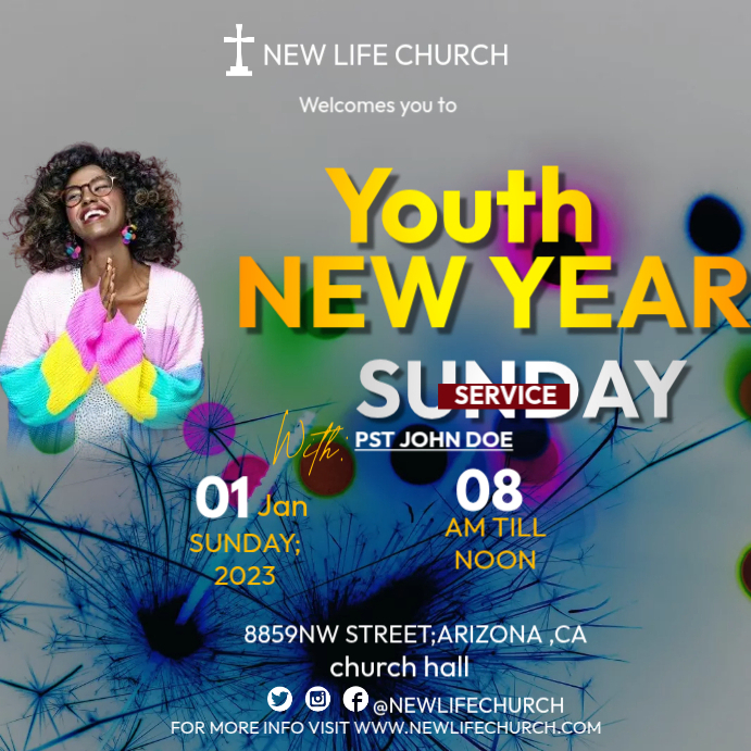 youth New Year service (4) Template | PosterMyWall