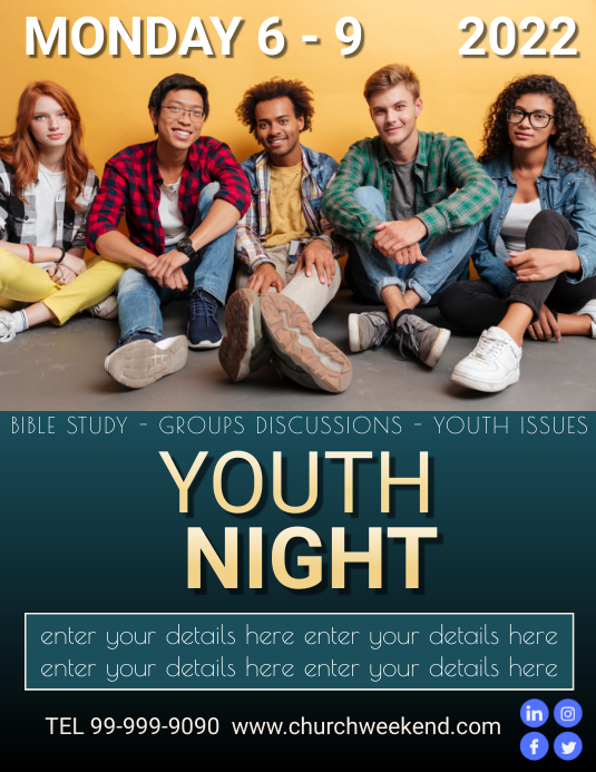 YOUTH NIGHT Template | PosterMyWall