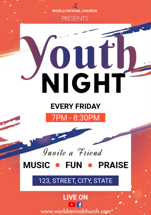 YOUTH NIGHT Template | PosterMyWall