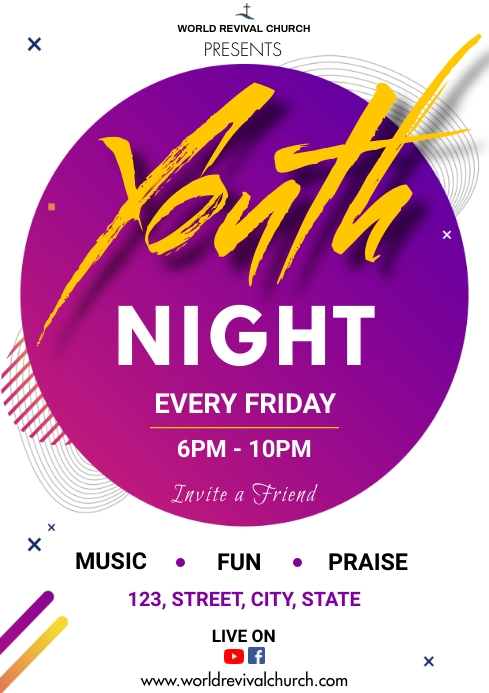 YOUTH NIGHT Template | PosterMyWall