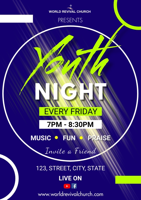 YOUTH NIGHT Template | PosterMyWall