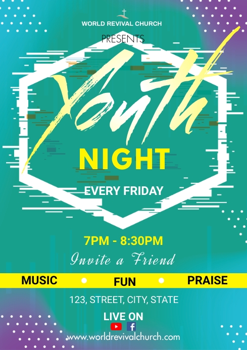 YOUTH NIGHT Template | PosterMyWall