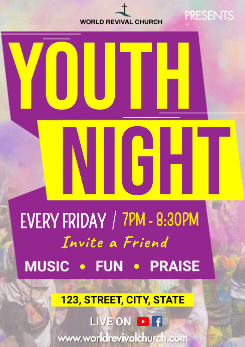Youth night flyer Template | PosterMyWall