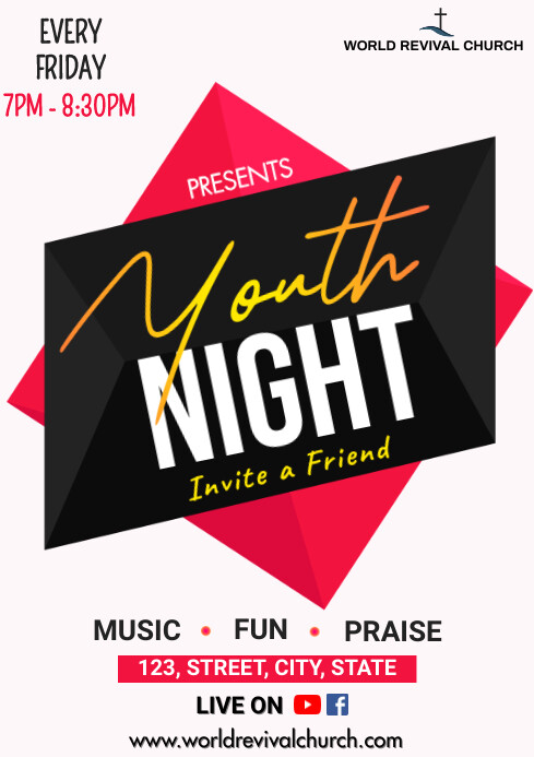 Youth night flyer Template | PosterMyWall
