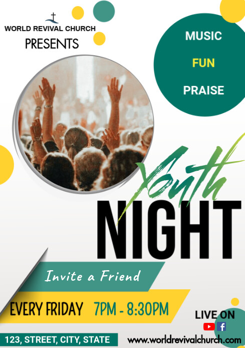 Youth night flyer Template | PosterMyWall
