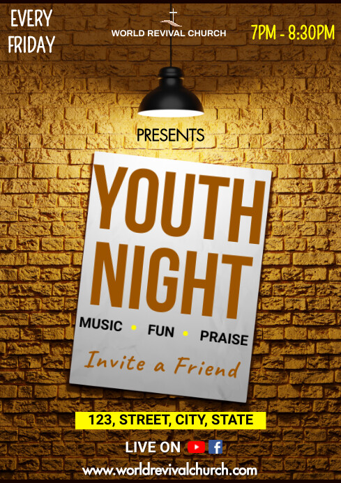 Youth night flyer Template | PosterMyWall