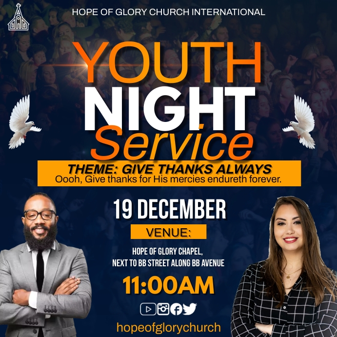 Youth Night Service Template | PosterMyWall