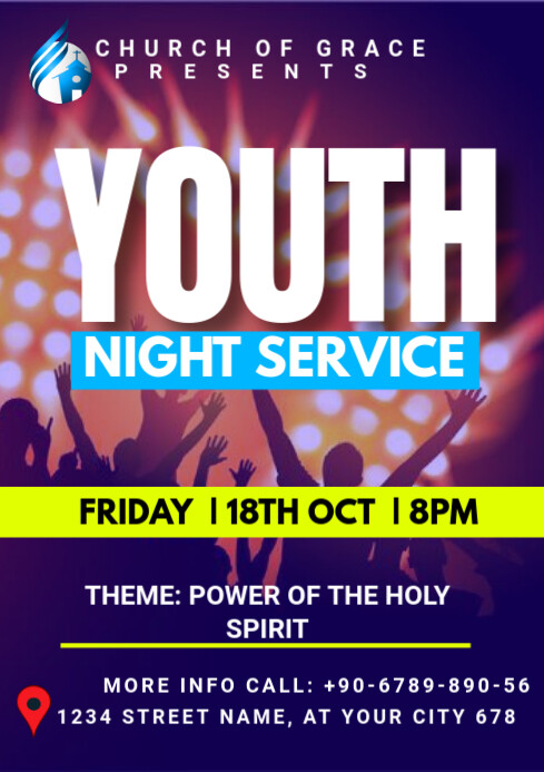 youth night service Template | PosterMyWall