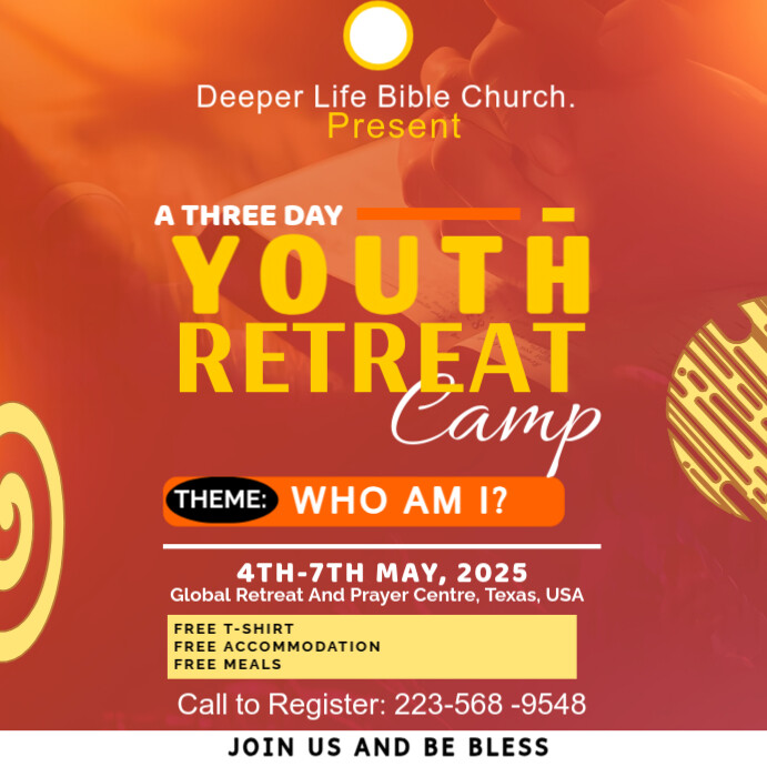 Copy of Youth Retreat programme design template | PosterMyWall