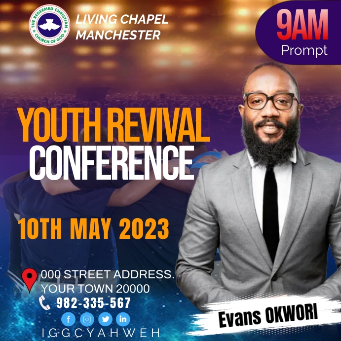 Plantilla de YOUTH REVIVAL CONFERENCE | PosterMyWall