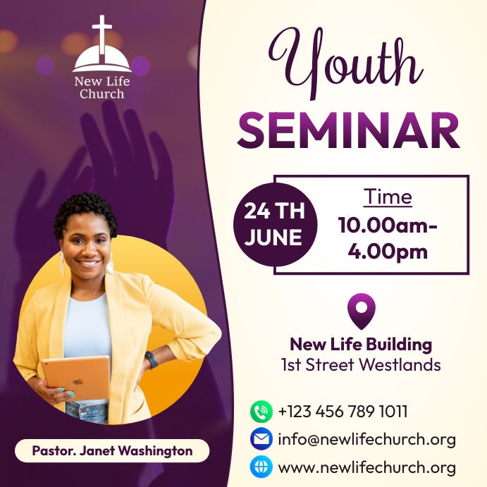 Modèle youth seminar church flyer | PosterMyWall