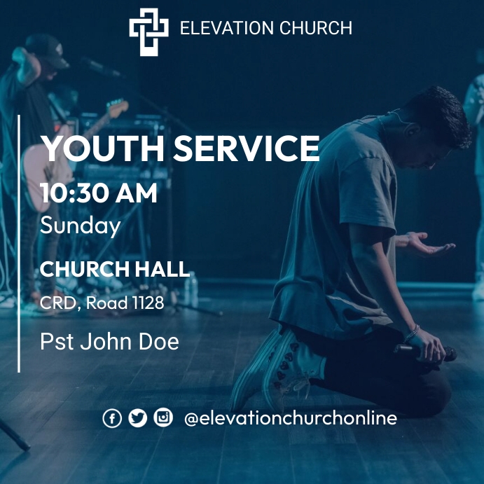 YOUTH SERVICE (2) Template | PosterMyWall