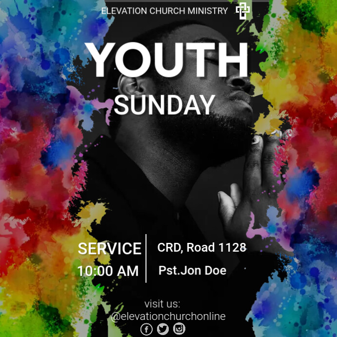 YOUTH SERVICE (8) Template | PosterMyWall