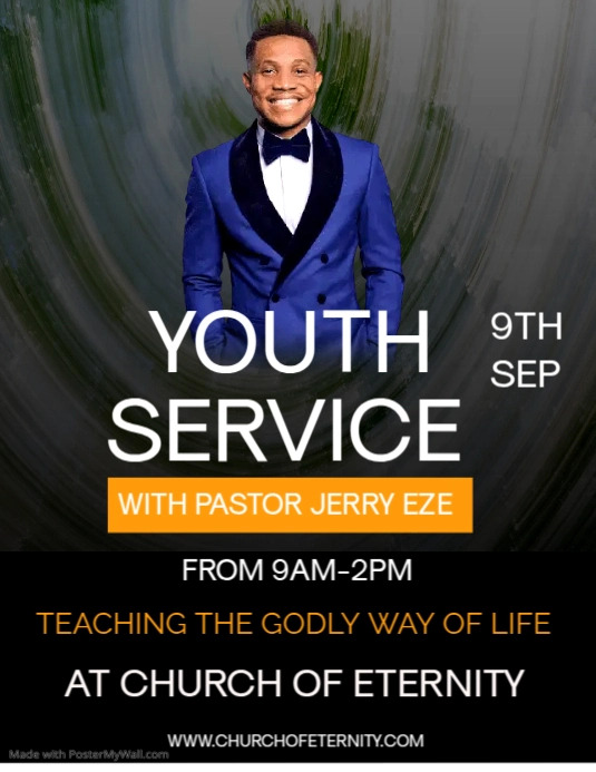 Youth Service Church Flyer Template | PosterMyWall