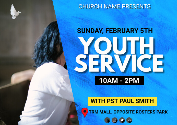 YOUTH service Template | PosterMyWall