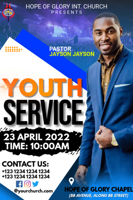 Youth service Template | PosterMyWall