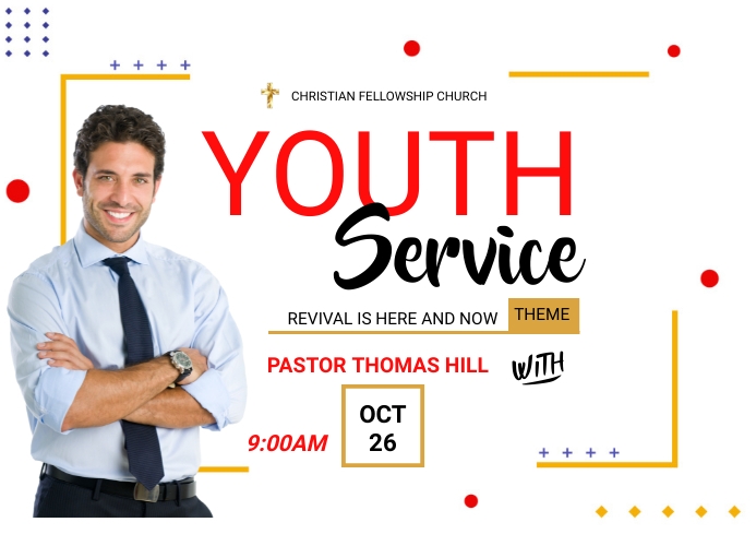 YOUTH SERVICE Template | PosterMyWall