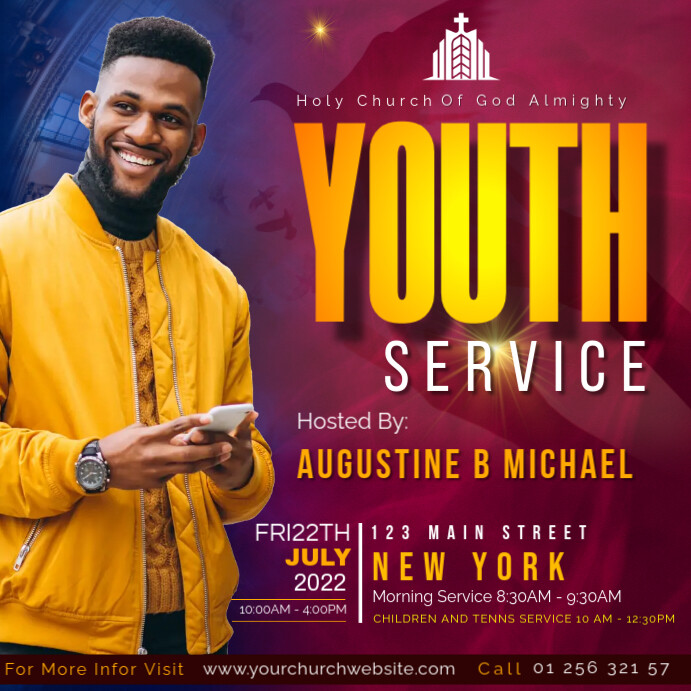Youth Service Template | PosterMyWall