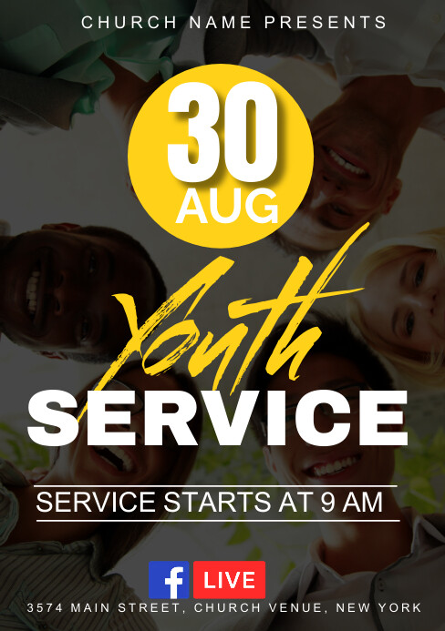 Plantilla de Youth service | PosterMyWall