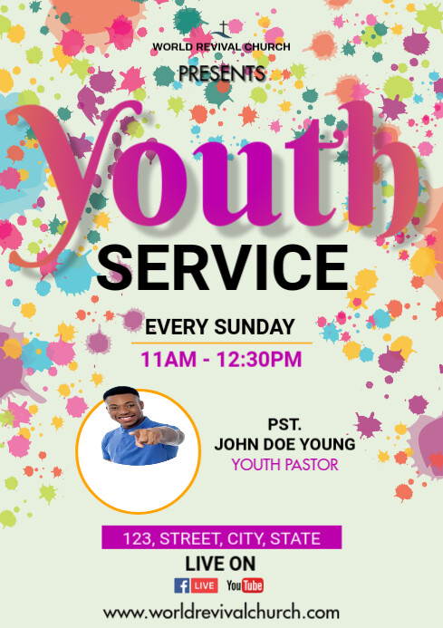Youth service Template | PosterMyWall