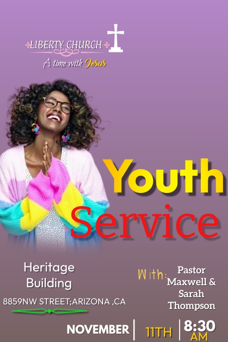 Youth Service Template | PosterMyWall