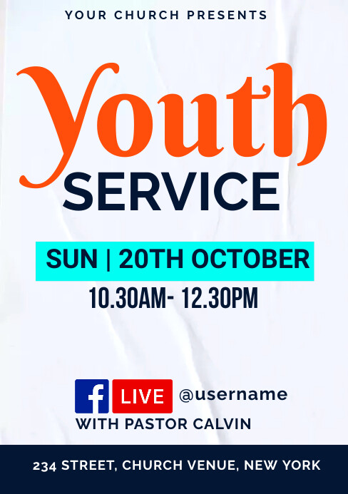 Youth service Template | PosterMyWall