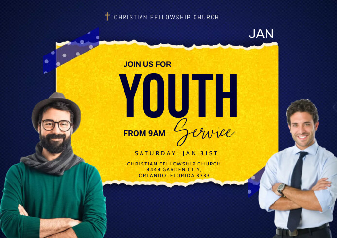 YOUTH SERVICE Template | PosterMyWall