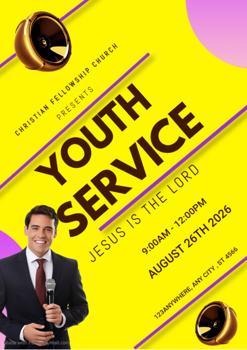 YOUTH SERVICE Template | PosterMyWall