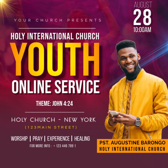 Youth Service Template | PosterMyWall
