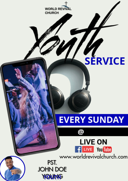 Youth service Template | PosterMyWall