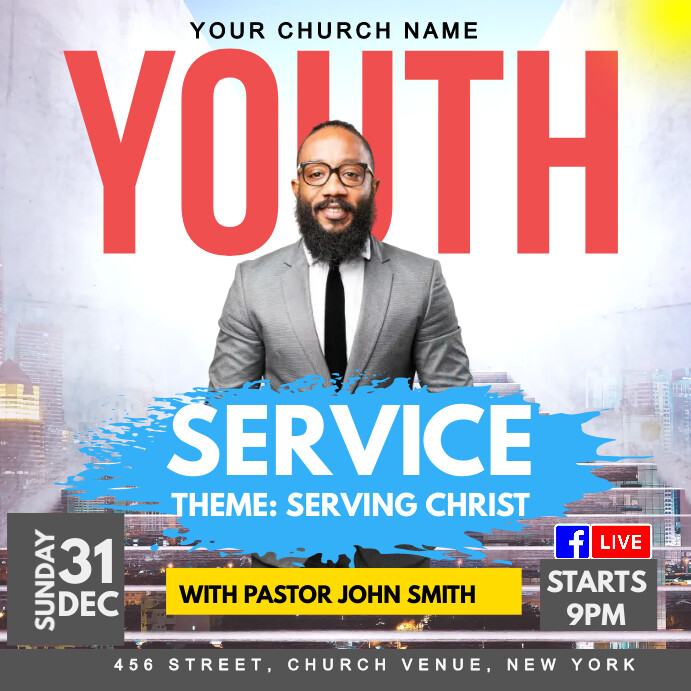youth service Template | PosterMyWall