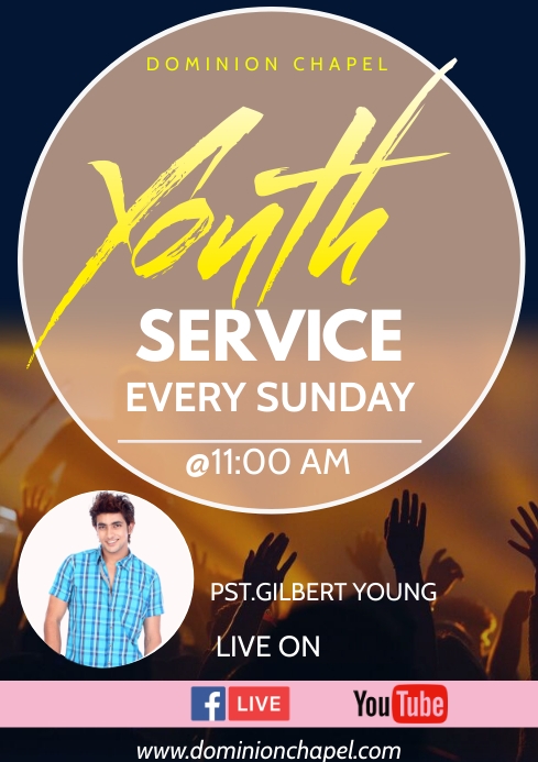 Plantilla de youth service flyer template | PosterMyWall