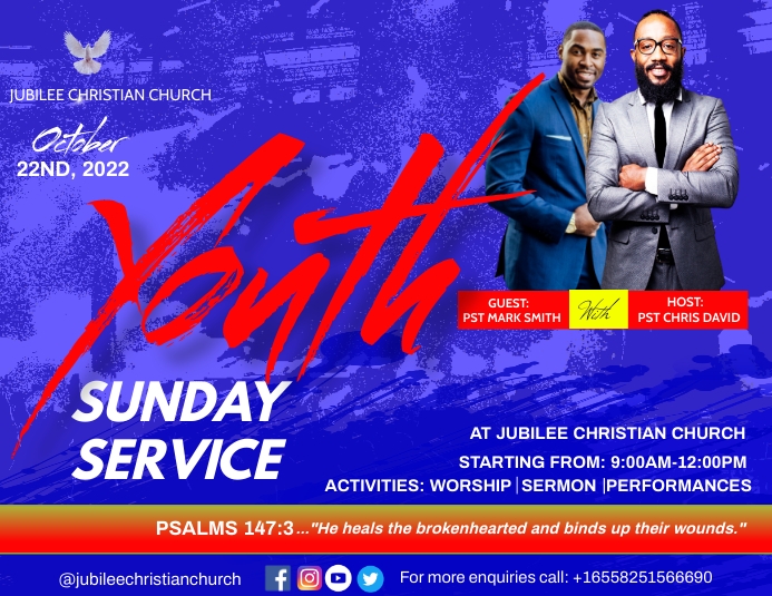 Copy of youth service invitation poster | PosterMyWall