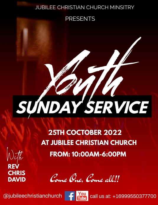 Plantilla de De Invitación de Servicio Juvenil de | PosterMyWall