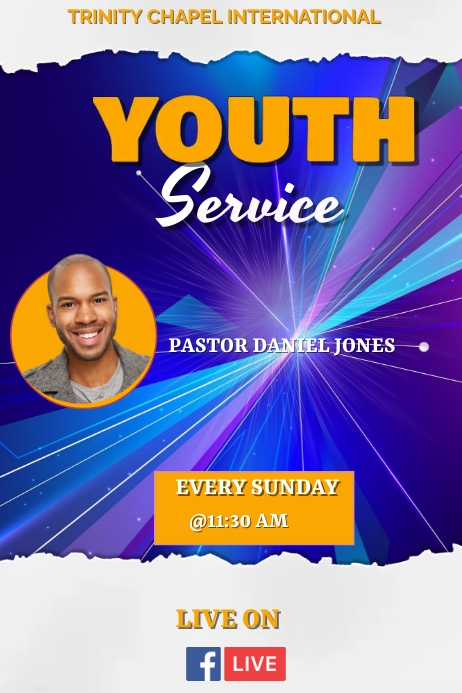 YOUTH SERVICE POSTER Template | PosterMyWall