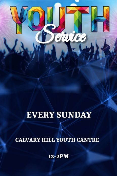YOUTH SERVICE POSTER Template | PosterMyWall