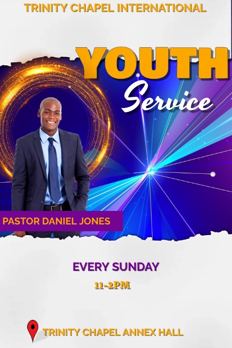 YOUTH SERVICE POSTER Template | PosterMyWall
